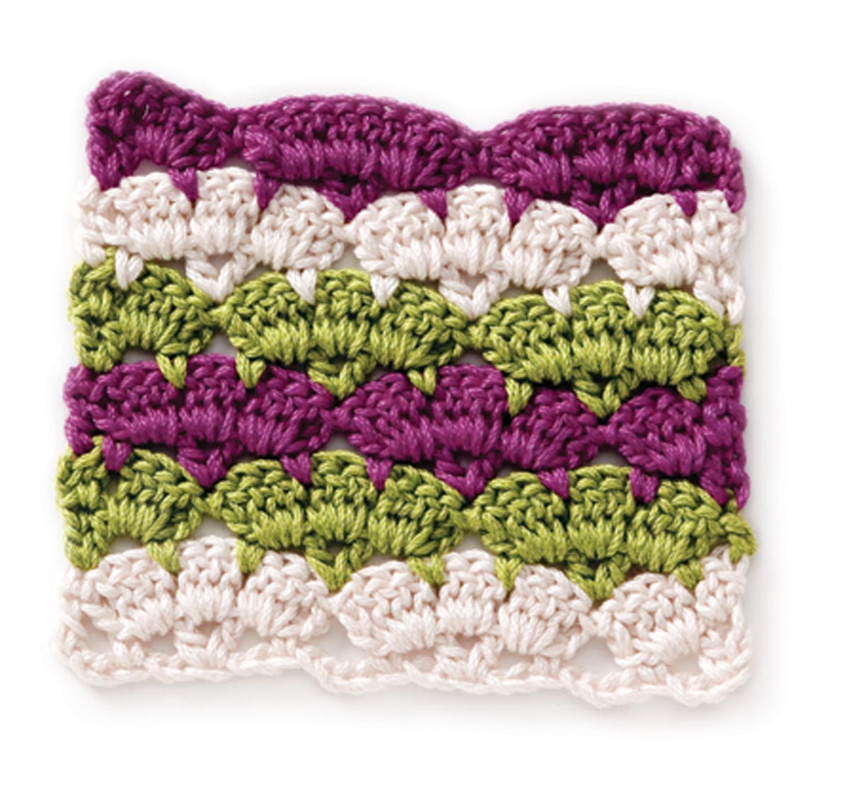 Free Crochet Stitch Striped Scallop ⋆ Crochet Kingdom