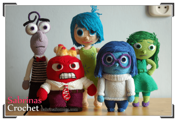 Inside Out Crochet Character Patterns for Free ⋆ Crochet Kingdom