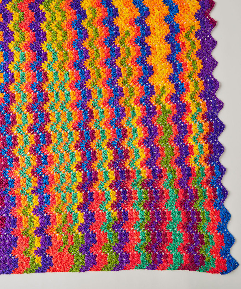 Vibrant Stripes Throw Free Crochet Pattern ⋆ Crochet Kingdom