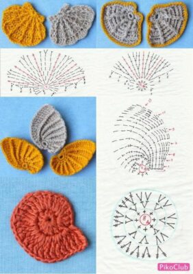 Crochet Sea Motifs - Shells, Starfish and Coral ⋆ Crochet Kingdom