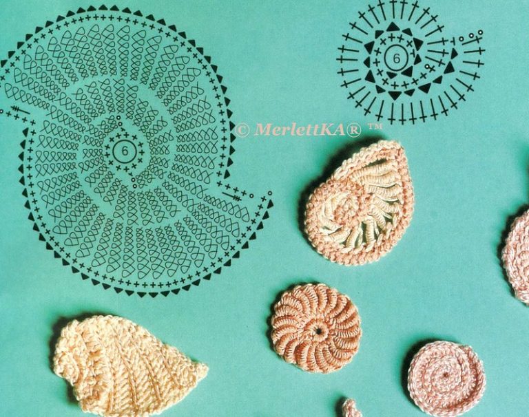 Crochet Sea Motifs - Shells, Starfish and Coral ⋆ Crochet Kingdom