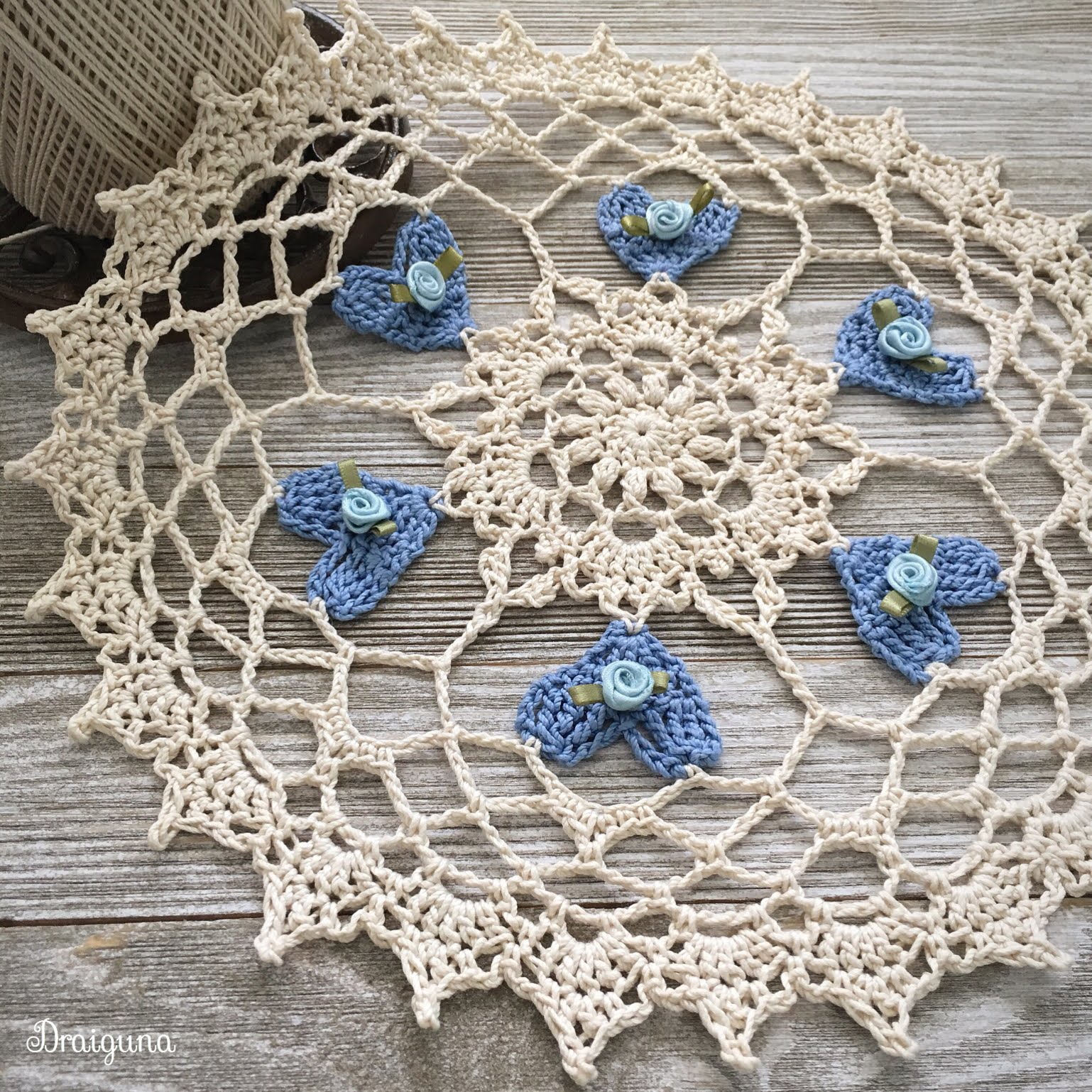Free Crochet Pattern for Heartblossoms Doily ⋆ Crochet Kingdom